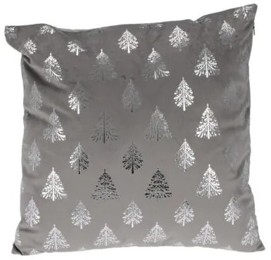 Vánoční dekorační polštářek Velvet, tm. šedá, 45 x 45 cm