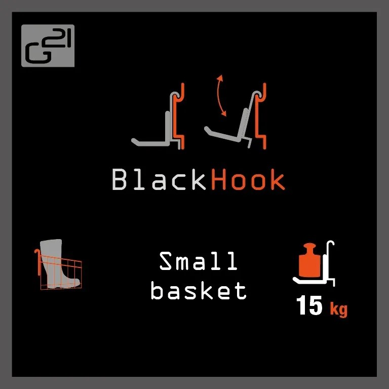 G21 Závěsný systém G21 BlackHook small basket 30 x 22 x 23 cm G21-635017