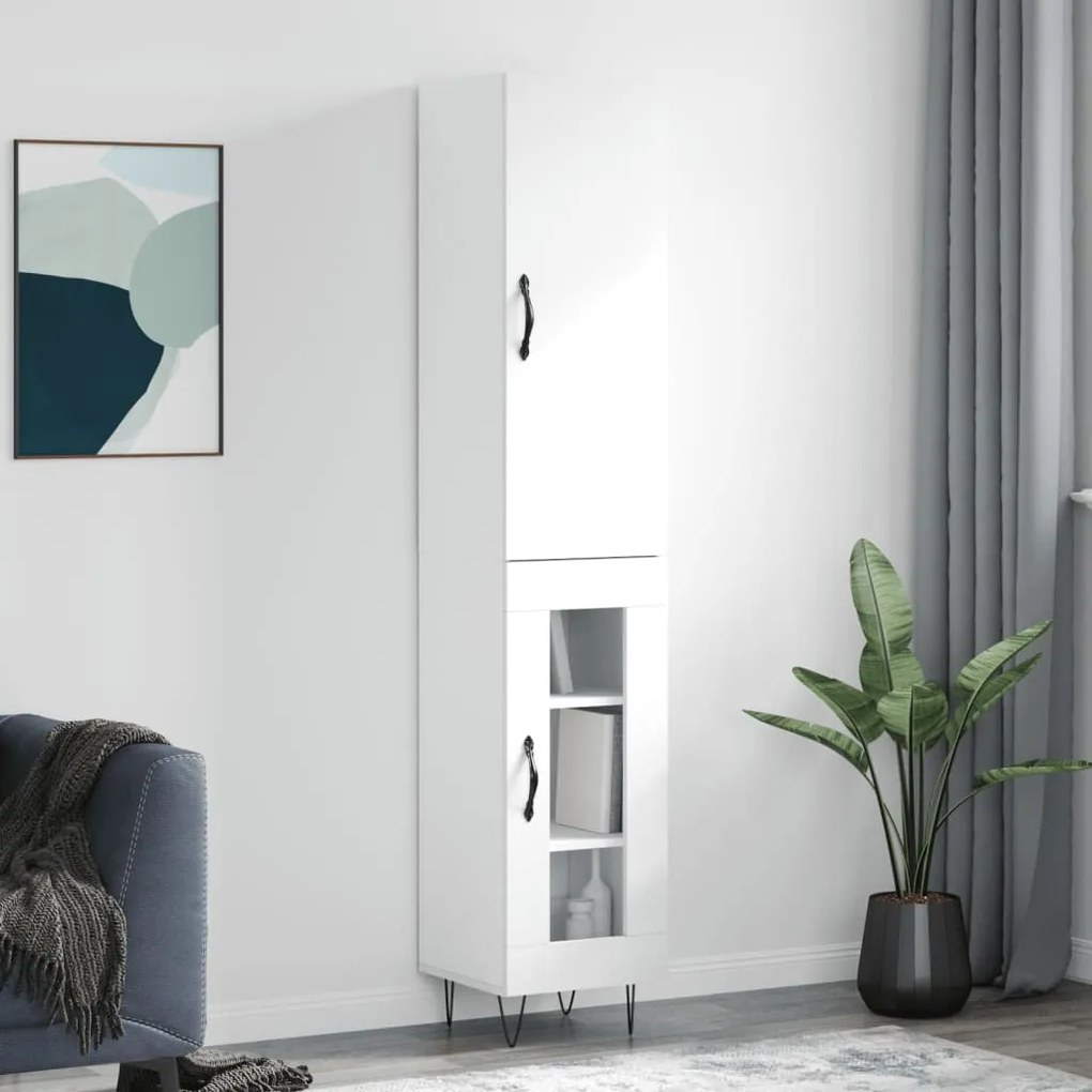 Skříň highboard bílá 34,5 x 34 x 180 cm kompozitní dřevo 3199073