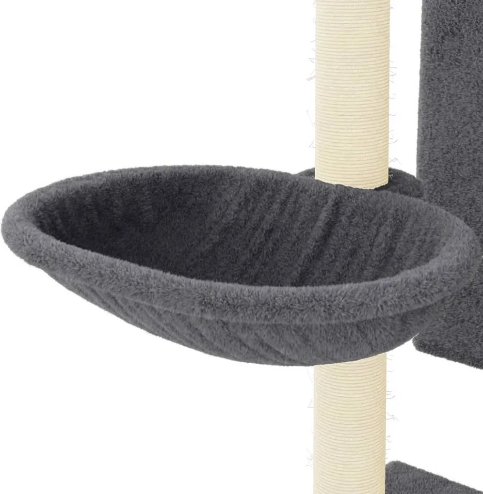 Škrabadlo pro kočky se sisalovými sloupky tmavě šedé 130,5 cm 172042
