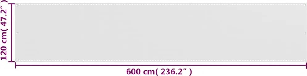 Balkonová zástěna bílá 120 x 600 cm HDPE 310871