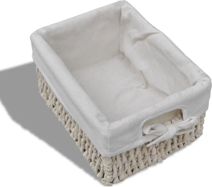 vidaXL Dřevěný úložný regál se 3 pletenými košíky [240799] Barva: Hnědá