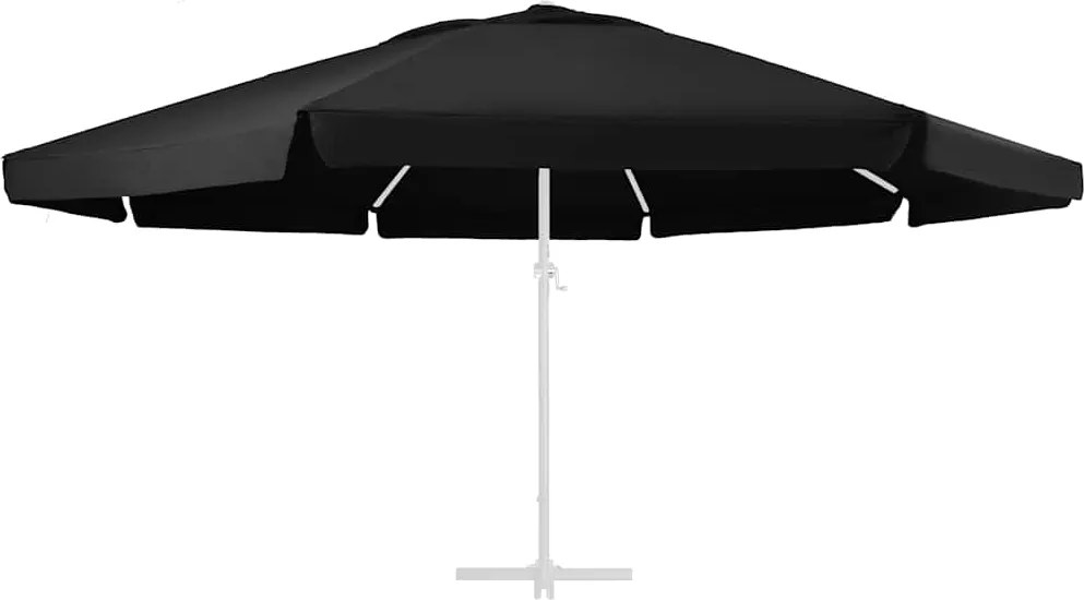 Náhradní potah na zahradní slunečník černý 610 cm 312552