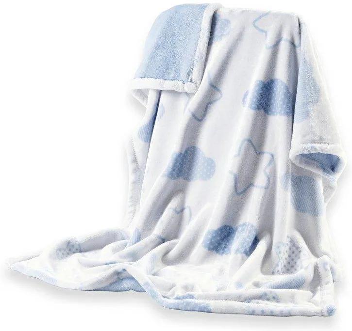 Škodák Dětská španělská deka Manterol vzor Baby Star 400-08 modrá- šířka 70x100cm