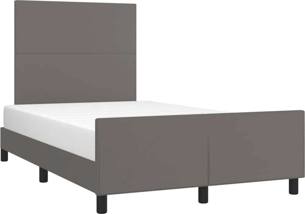 Rám postele bez matrace šedý 120x190 cm umělá kůže 3270552