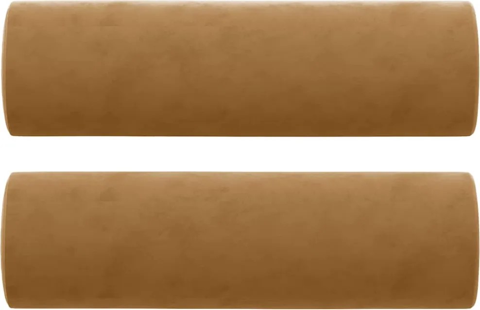 2místná pohovka s polštáři hnědá 120 cm samet 3200878