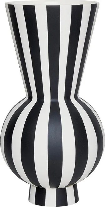 Bílá/černá ručně vyrobená váza z kameniny (výška 28 cm) Toppu – OYOY Living Design
