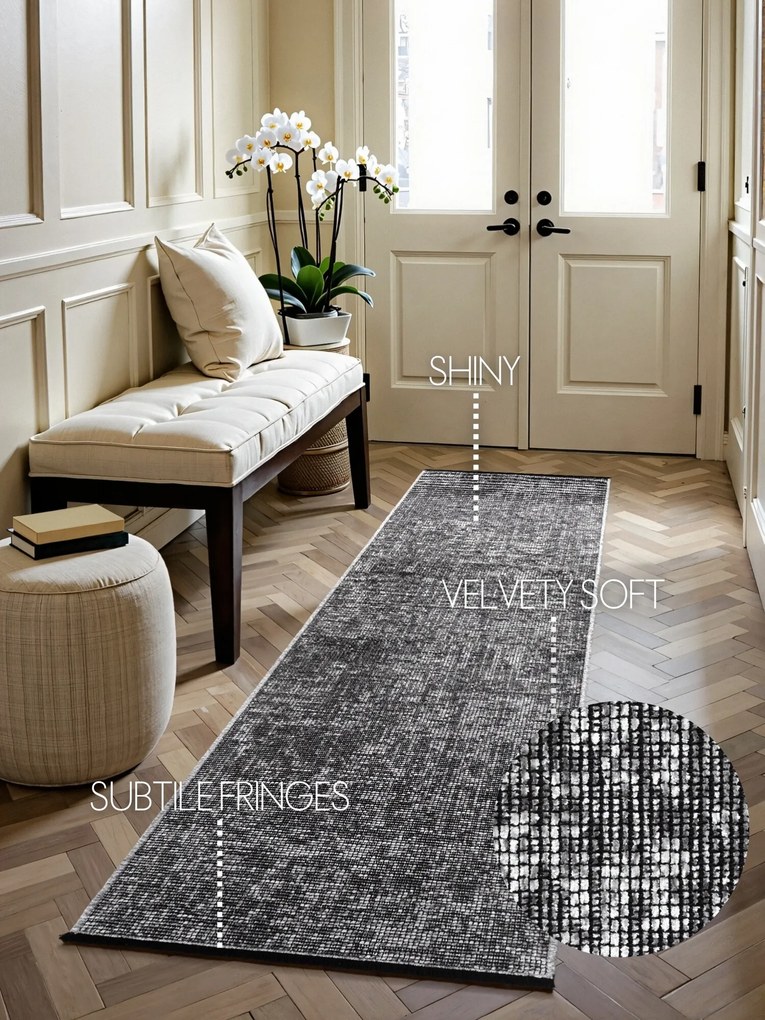 ELLE Decoration, Běhoun Brilliance Prisma 106310 Silver Grey z kolekce Elle, 80x250, šedá, ložnice