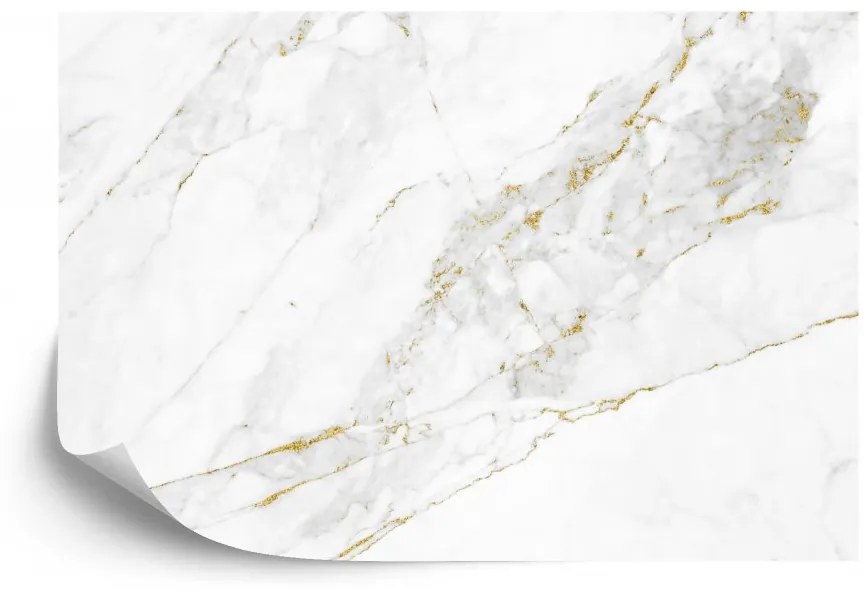 Fototapeta White Gold Marble Texture Pattern Background With High Resolution Design For Cover Book Or Brochure, Poster, Wallpaper Background Or Realistic Business Hladký vinyl 104x70.5