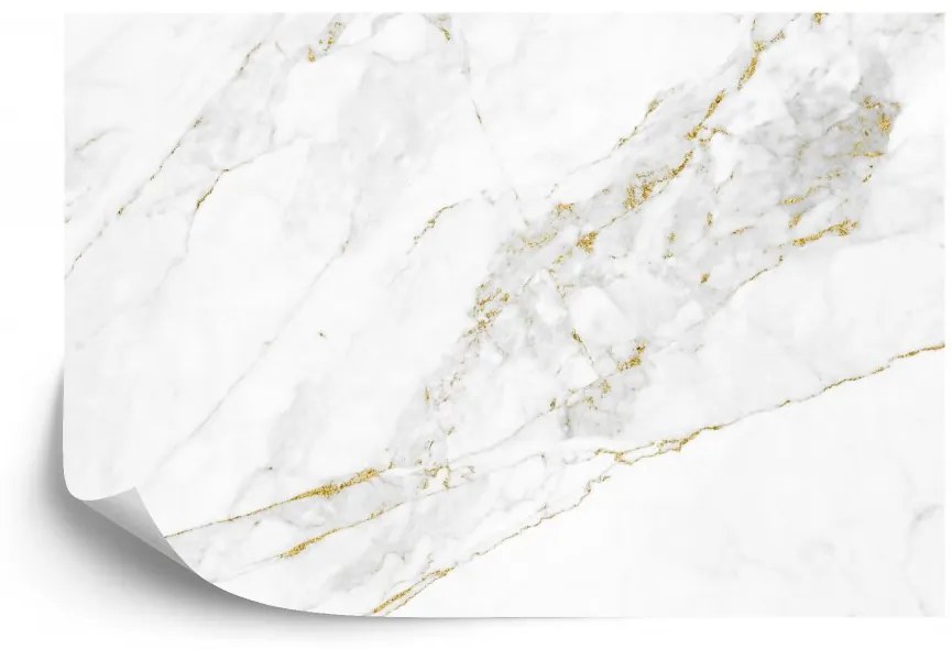 Fototapeta White Gold Marble Texture Pattern Background With High Resolution Design For Cover Book Or Brochure, Poster, Wallpaper Background Or Realistic Business Hladký vinyl 416x254