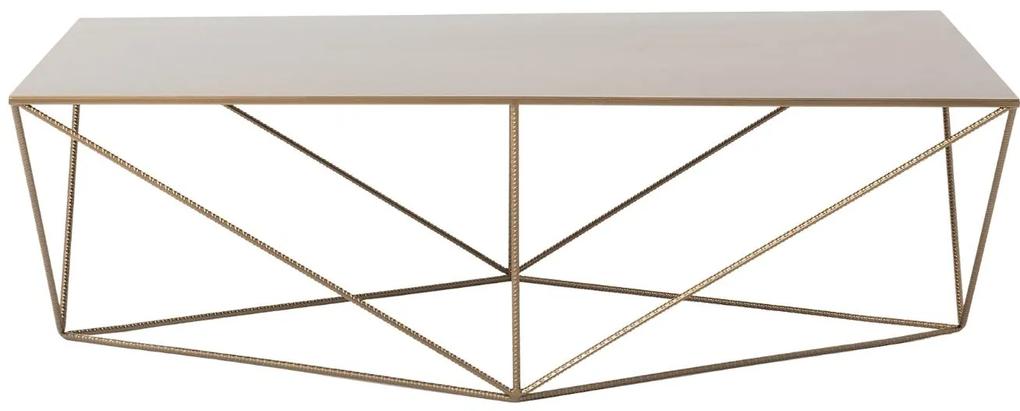 Nordic Design Zlatý kovový konferenční stolek Deryl 140 x 80 cm