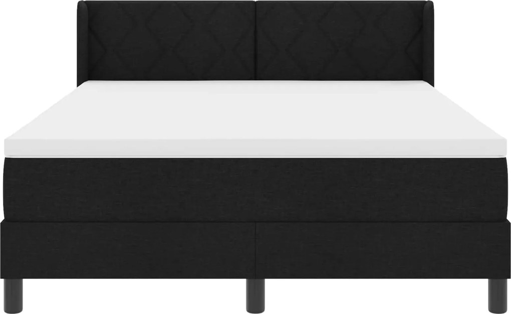Postel s boxspringem s čelo Černý 200 x 160 cm textil 3341176