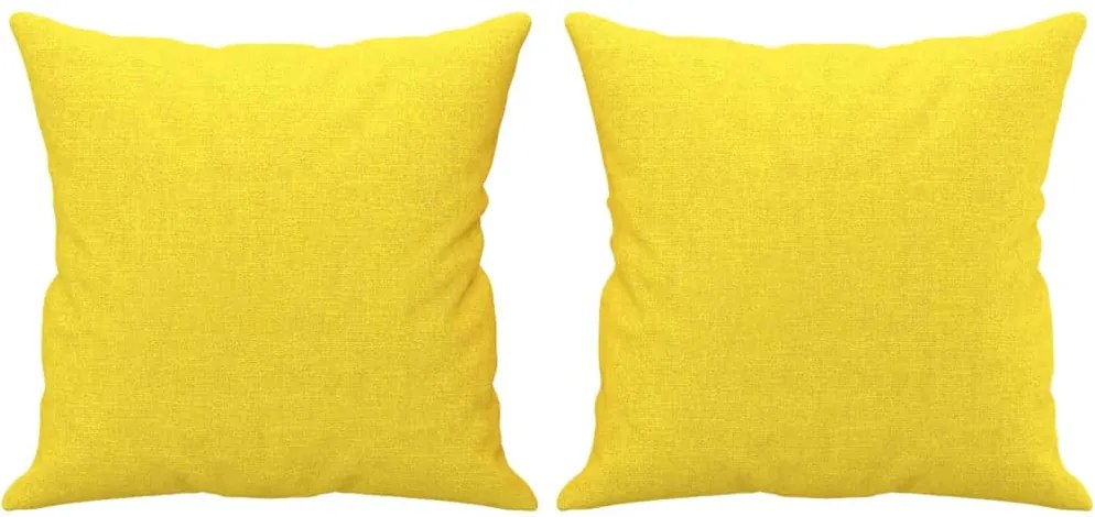 2dílná sedací souprava s polštáři světle žlutá textil 3202139