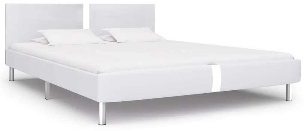 280835 vidaXL Rám postele bílý umělá kůže 180 x 200 cm