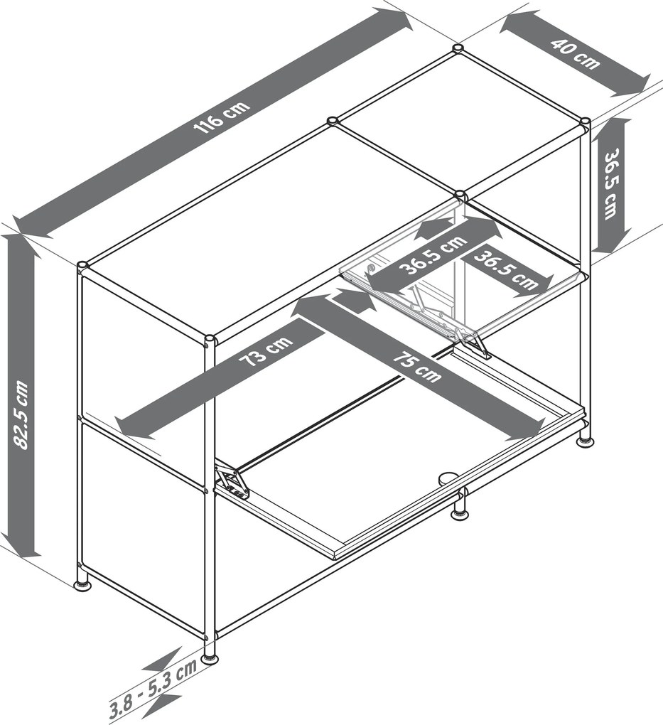 Tchibo - Kovová odkládací skříňka »Cn3« se 2 výklopnými dvířky - barva: zelená