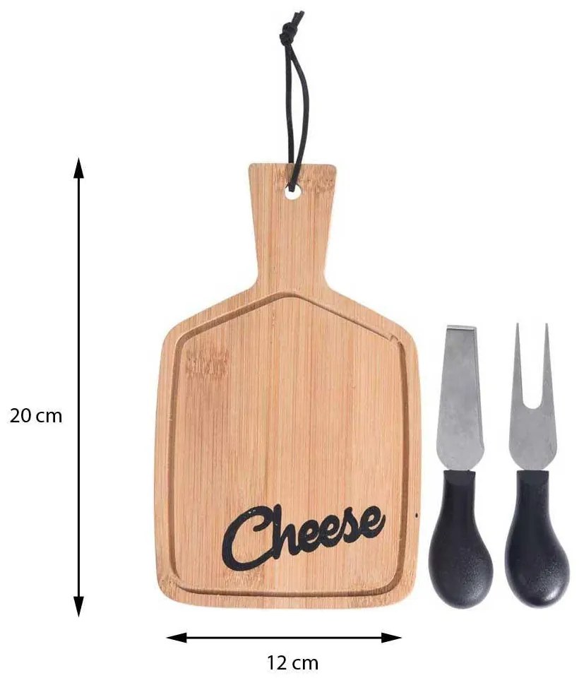 Sada na krájení sýrů Cheese 2, bambus, 20x12 cm