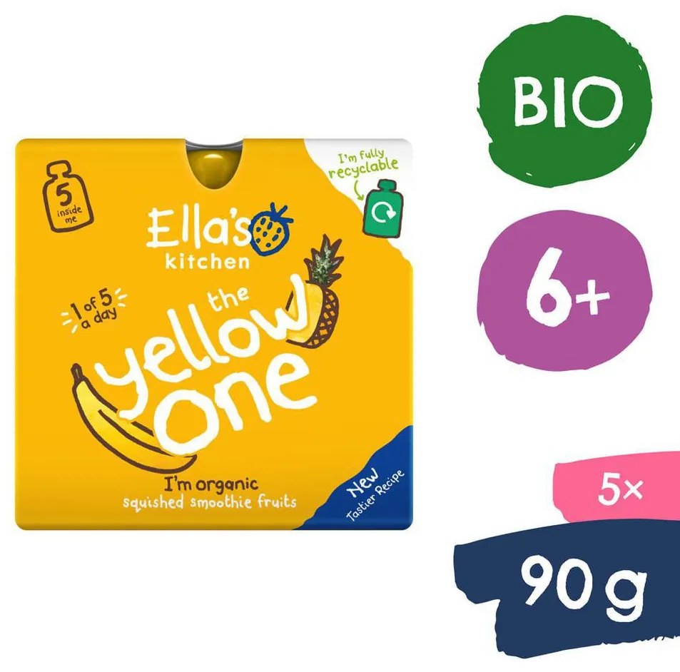 Ella's Kitchen BIO Yellow one ovocné pyré s banánem (5x90 g)