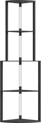 HOMCOM stojací lampa se 4 policemi (rohová), stmívatelná, 55,5 × 39,5 × 163 cm, černá