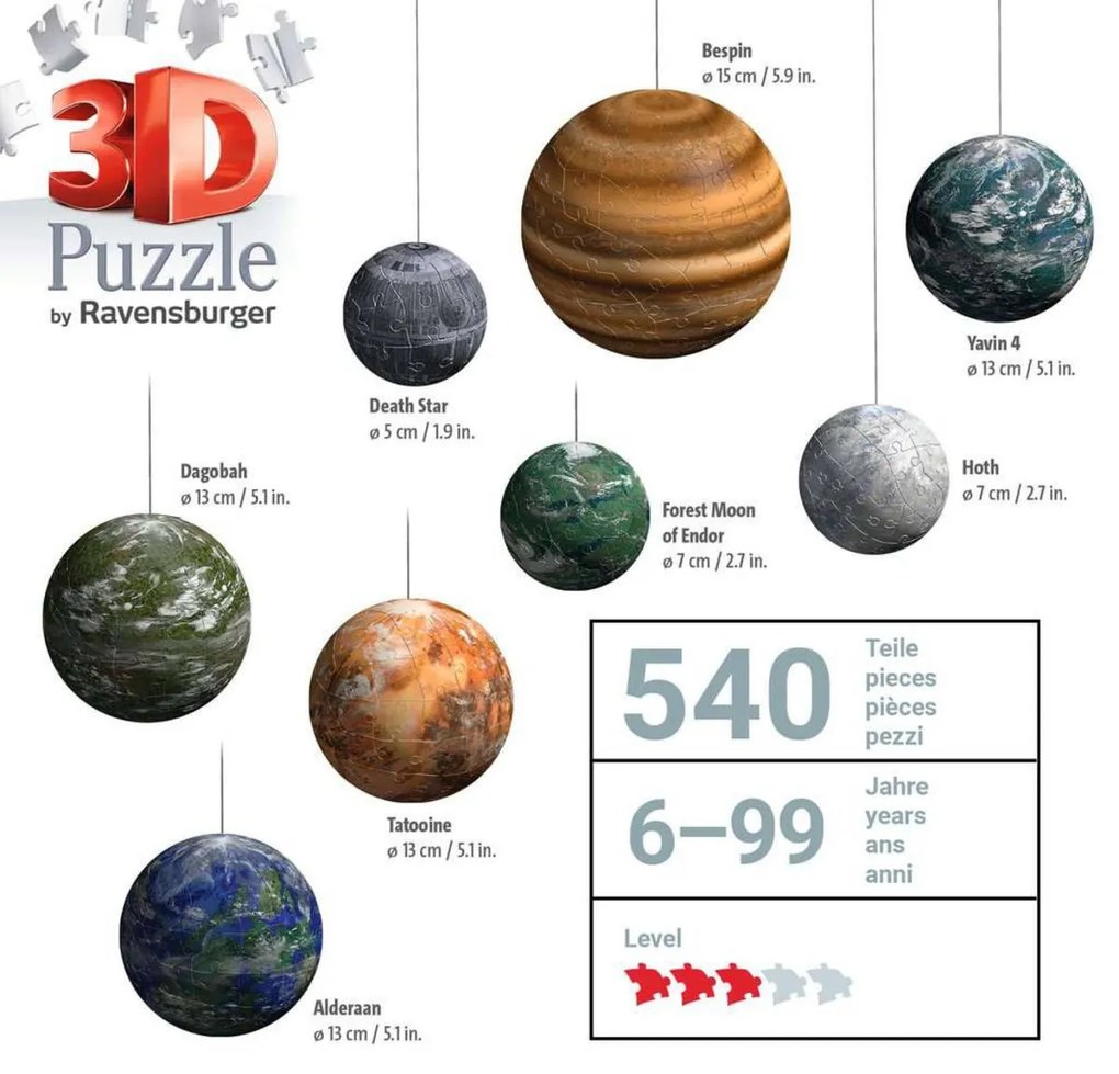 RAVENSBURGER Puzzle 3D Star Wars Galaxie 531 dílků 70x50cm skládačka 2411577
