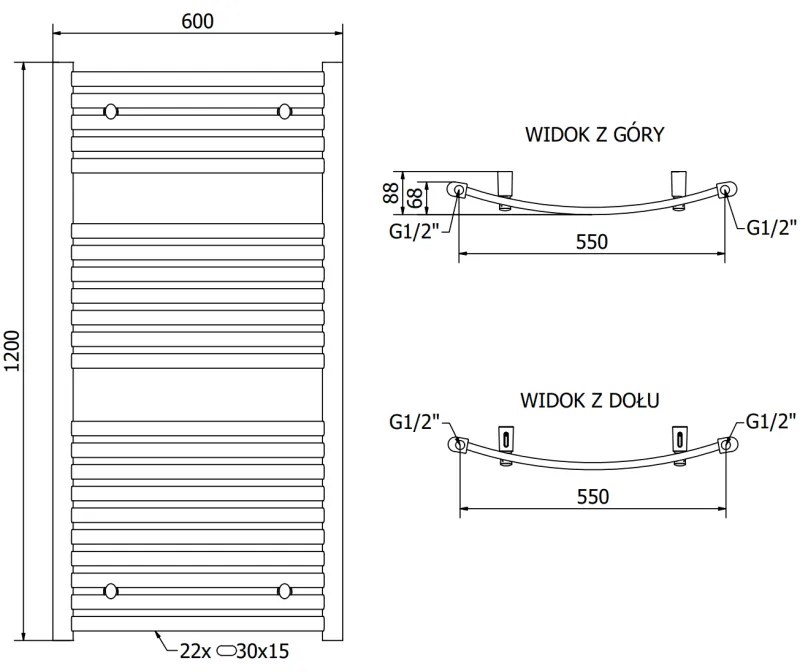 Mexen Helios, topné těleso 1200 x 600 mm, 664 W, bílá, W103-1200-600-00-20