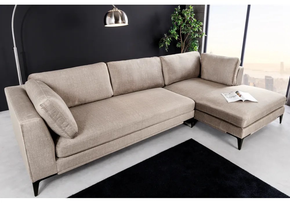 Massive home | Rohová pohovka SIGNUM 315cm 3místná - béžová