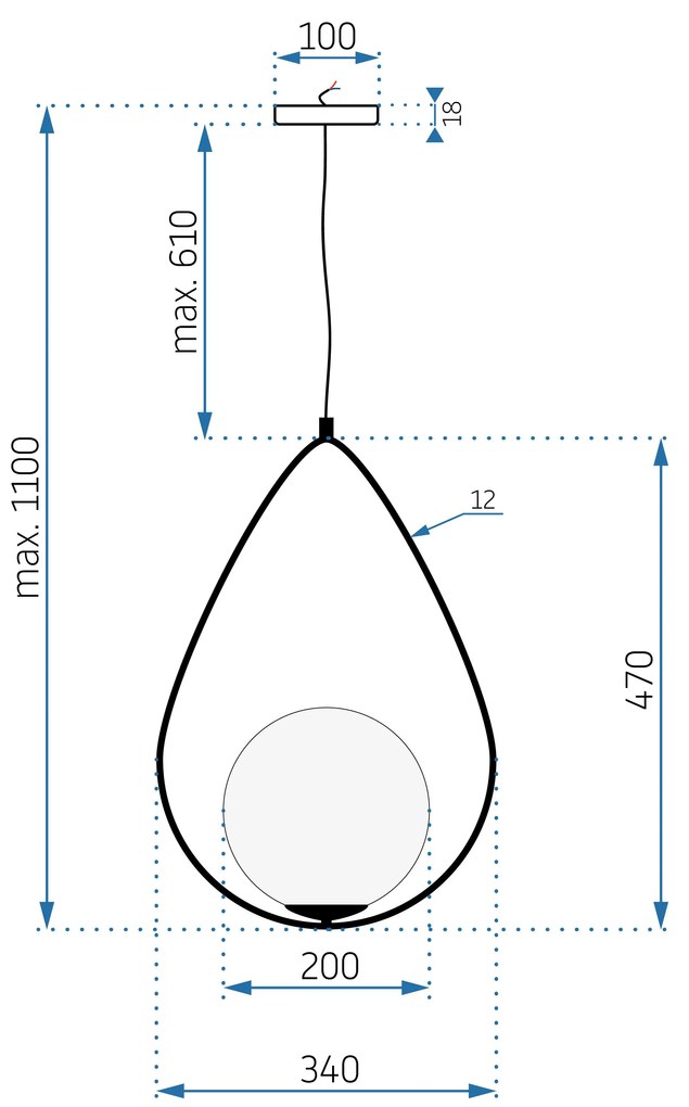 Toolight Moderní stropní svítidlo do podkroví APP938-1CP Black