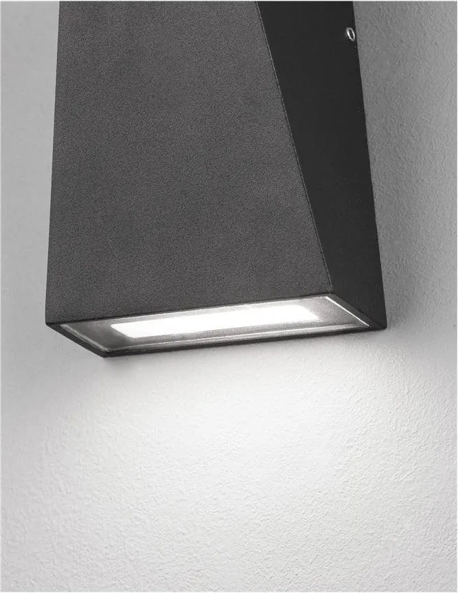 NV 9202262 Venkovní nástěnné svítidlo MILEY černý hliník čiré sklo LED 7W 3000K IP54 200-240V IP54 světlo nahoru a dolů - NOVA LUCE