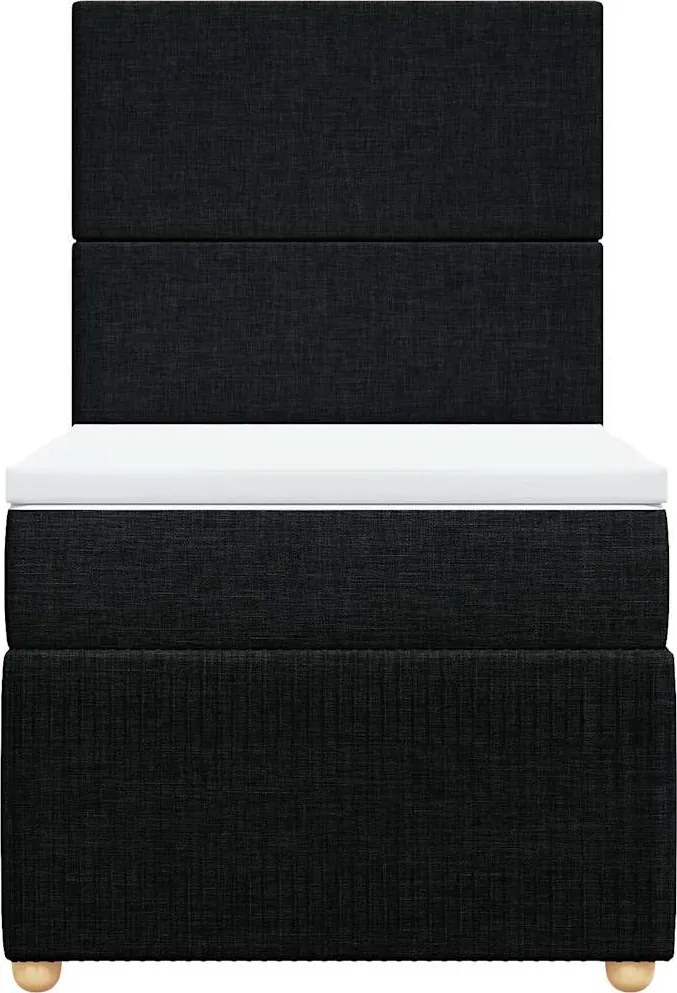 Box spring postel s matrací černá 80 x 200 cm textil 3294178