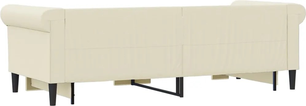Válenda s přistýlkou a zásuvkami krémová 90 x 200 cm umělá kůže 3197733