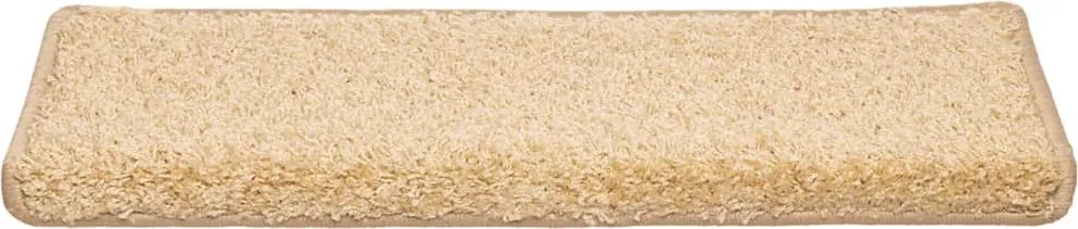 Schodové rohože 30 ks 65 x 21 x 4 cm krémové s obdélníkovým okrajem 3365829
