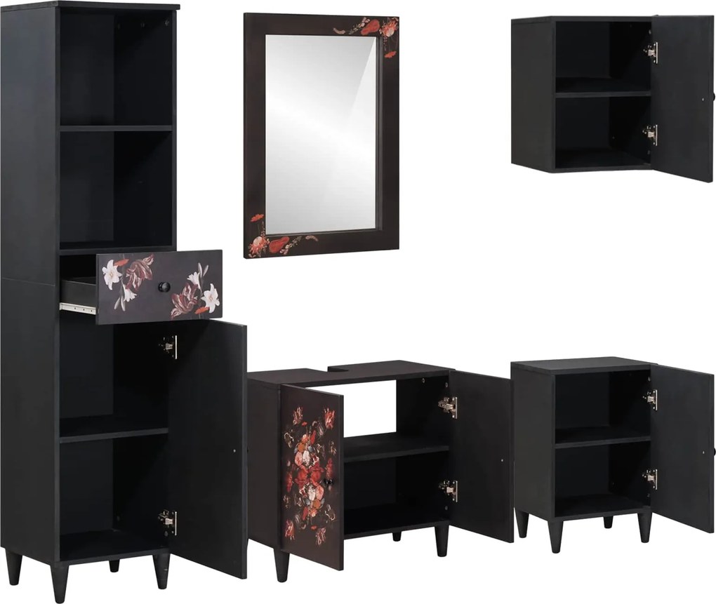 Sada koupelnových skříněk 5 ks 62 x 33 x 58 cm 3310144