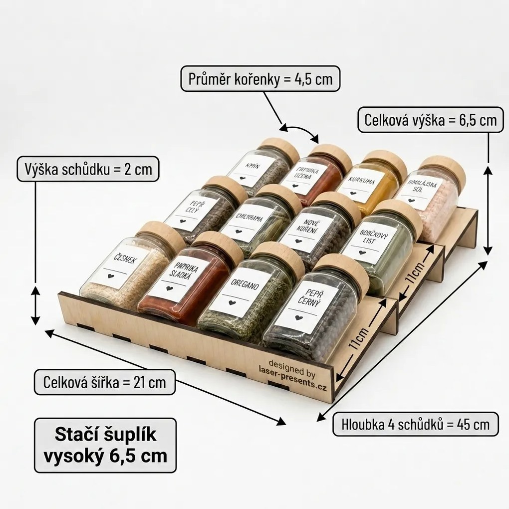 usporadejto.cz Organizér na kořenky do šuplíku, VASKY - NÍZKÝ 21 x 11 x 2 cm Akční ceny: cena za 2ks