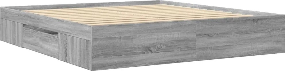 Rám postele bez matrace Grey Sonoma 180x200cm kompozitní dřevo 3295455