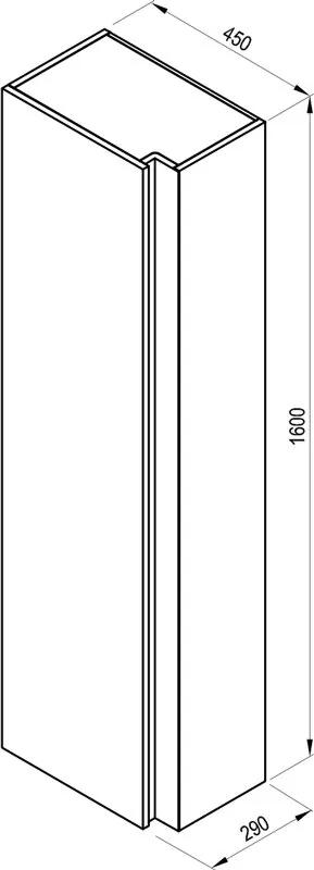 Ravak Skříňka vysoká š. 45cm, č.753,   tmavý ořech  SB 10°   450   X000000753 SB 10°   450