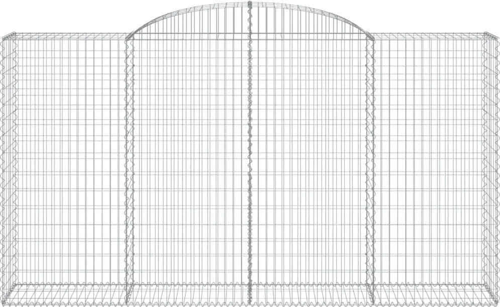 Klenuté gabionové koše 5 ks 300x50x160/180cm pozinkované železo 3146758