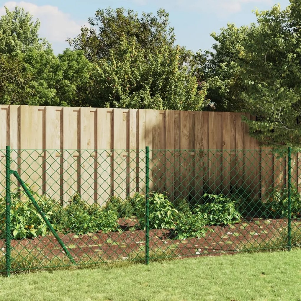 Drátěné pletivo s kotevními hroty zelené 1 x 25 m 153929