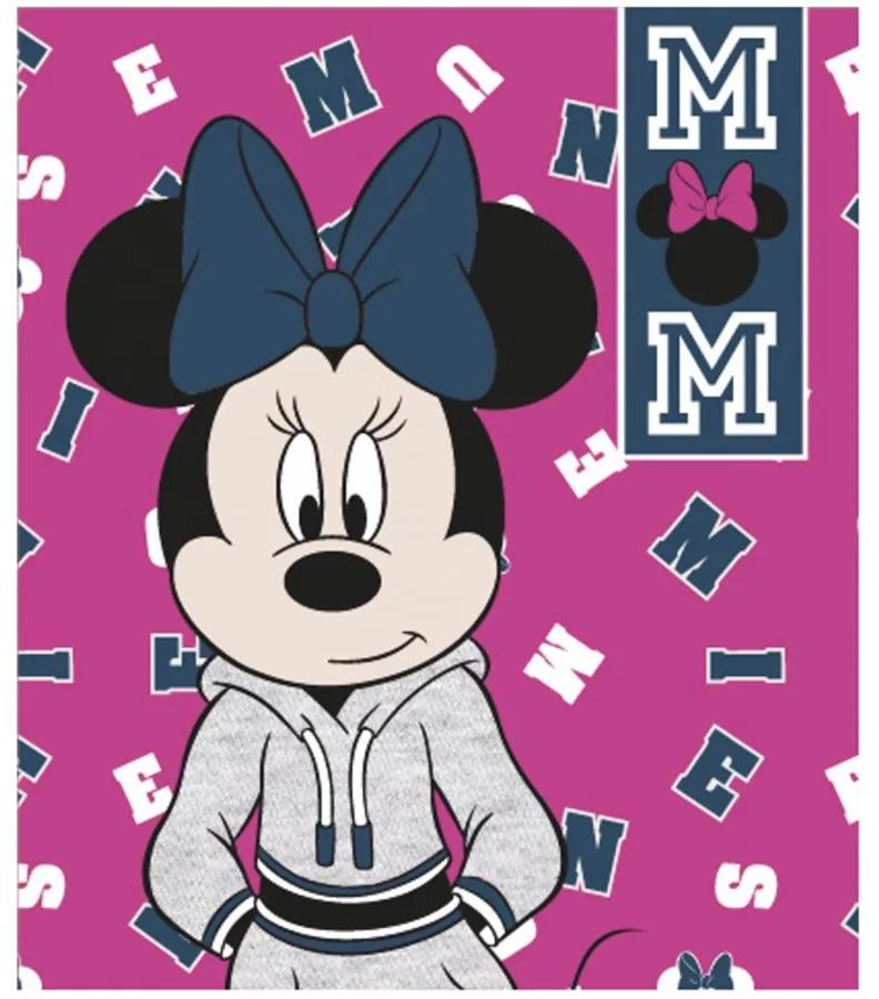 Flísová deka Minnie Mouse - Disney - motiv Cool Minnie - polar fleece 180  GSM - 120 x 140 cm | BIANO
