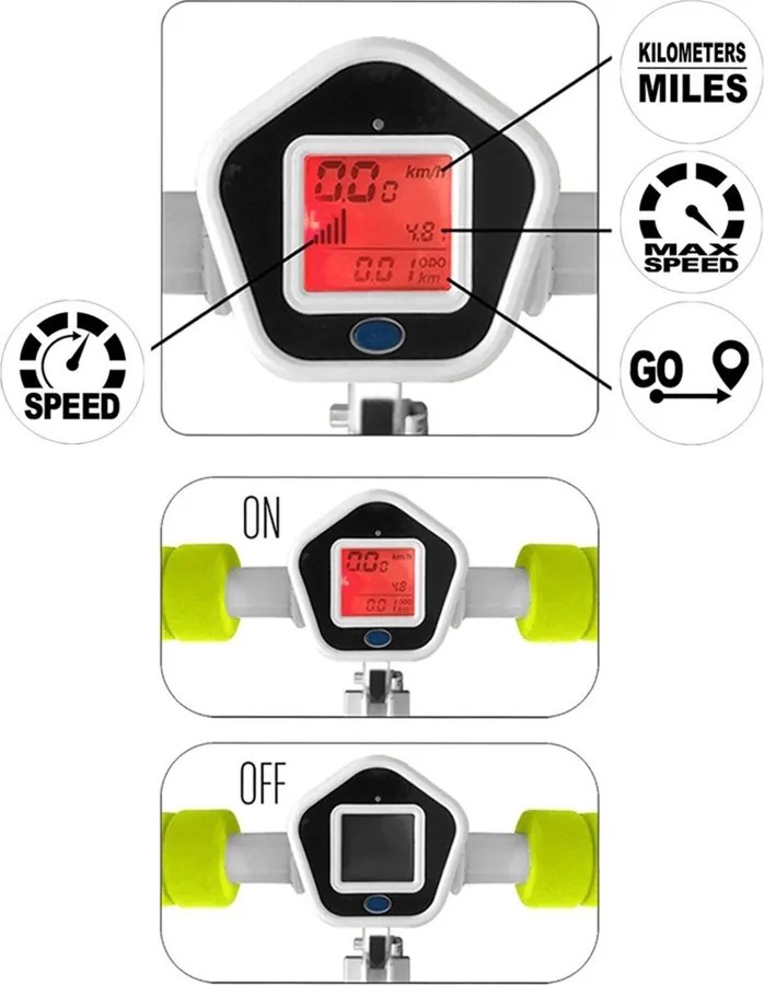 Skládací koloběžka Skids Control s tachometrem