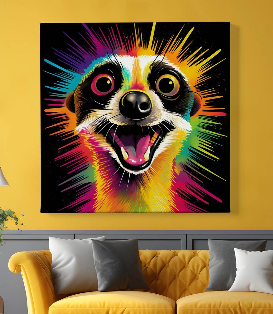 Obraz na plátně - Vysmátá surikata FeelHappy.cz Velikost obrazu: 100 x 100 cm