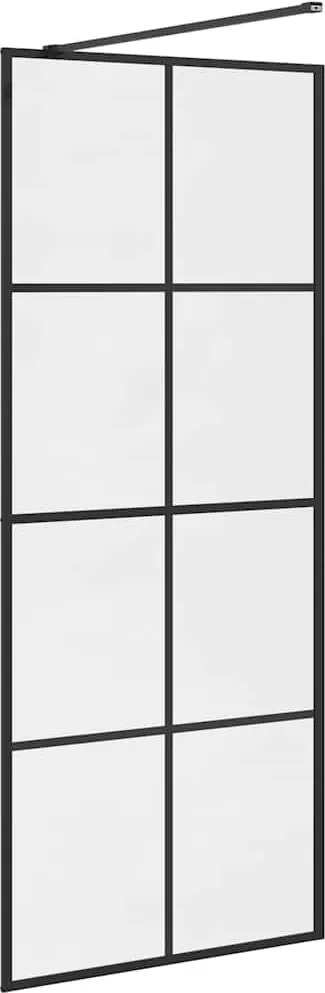 Zástěna do průchozí sprchy čiré ESG sklo 80 x 195 cm černá 151033
