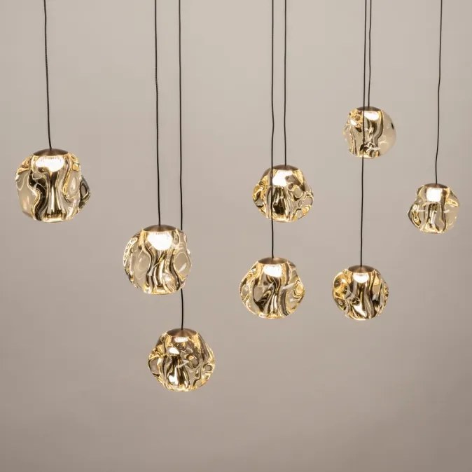 Závěsné LED svítidlo Benelux Organic Crystal Gold 8 Lineo