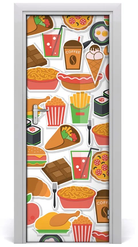 Fototapeta na dveře samolepící fast food 95x205 cm