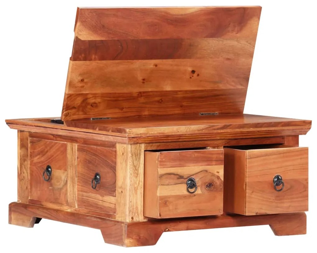 Konferenční stolek 66 x 70 x 35 cm masivní akáciové dřevo - Default Title