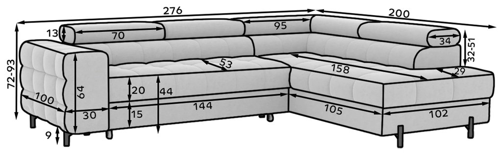 Eltap Rohová sedací souprava Ferucce Materiál a barva potahu: Aura 40 - tmavě modrá, Orientace: levá