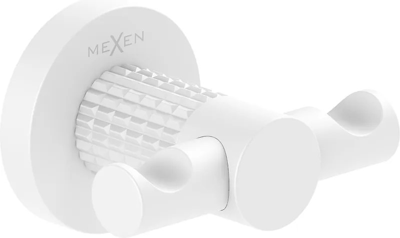 Mexen Triv, nástěnný dvojitý háček na ručníky, bílá, 70A33012-20