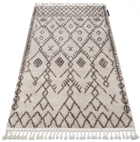 koberec BERBER TANGER B5940, krémovo hnědý střapce, Maroko Shaggy velikost 140x190 cm | krásné koberce cz