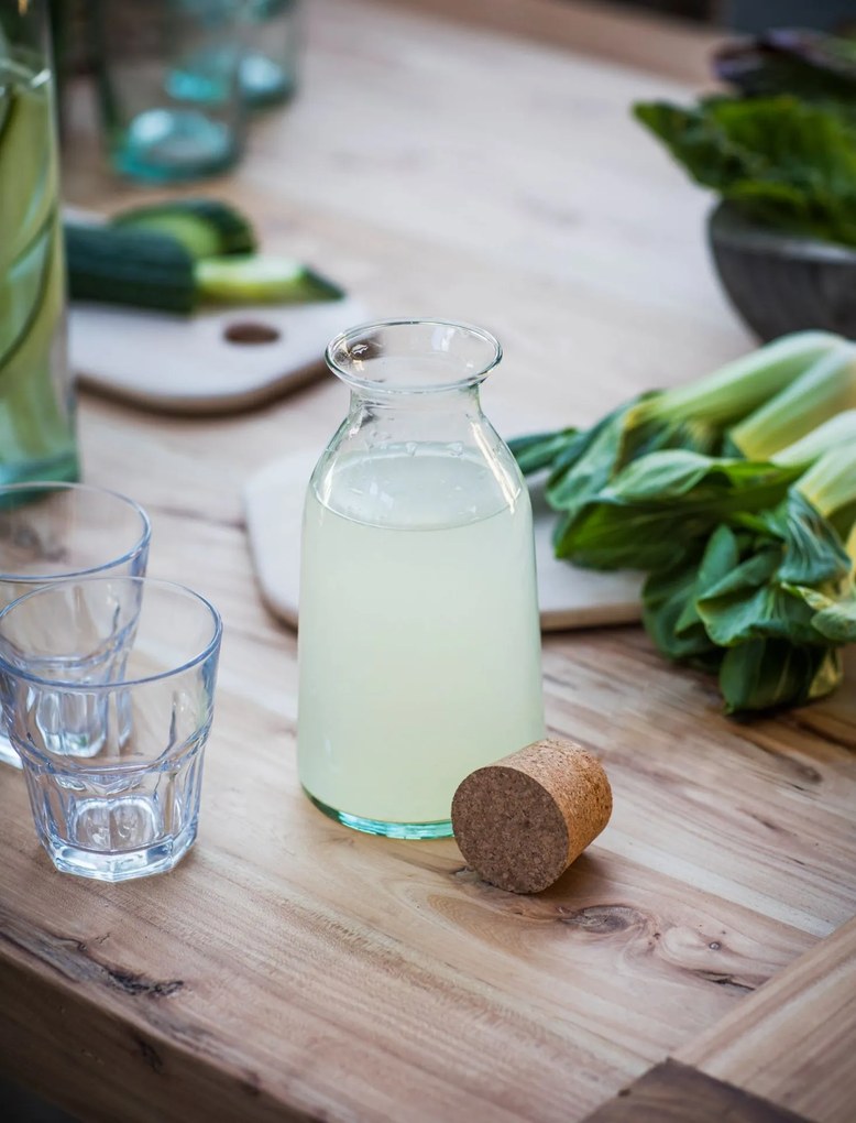 Garden Trading Skleněná lahev s korkovou zátkou 800 ml, čirá barva, sklo, korek