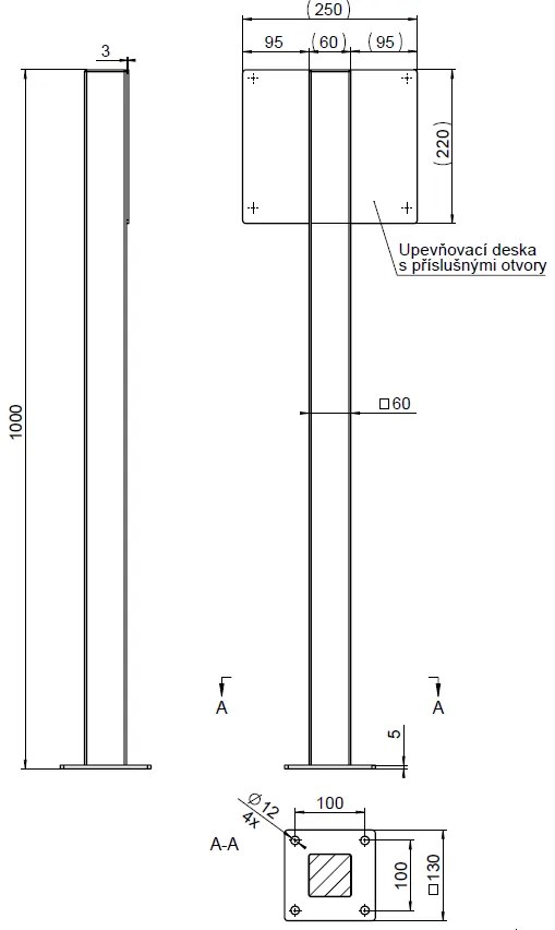 Americká poštovní schránka - single 2.1. Odstín: RAL 7016 - Antracit