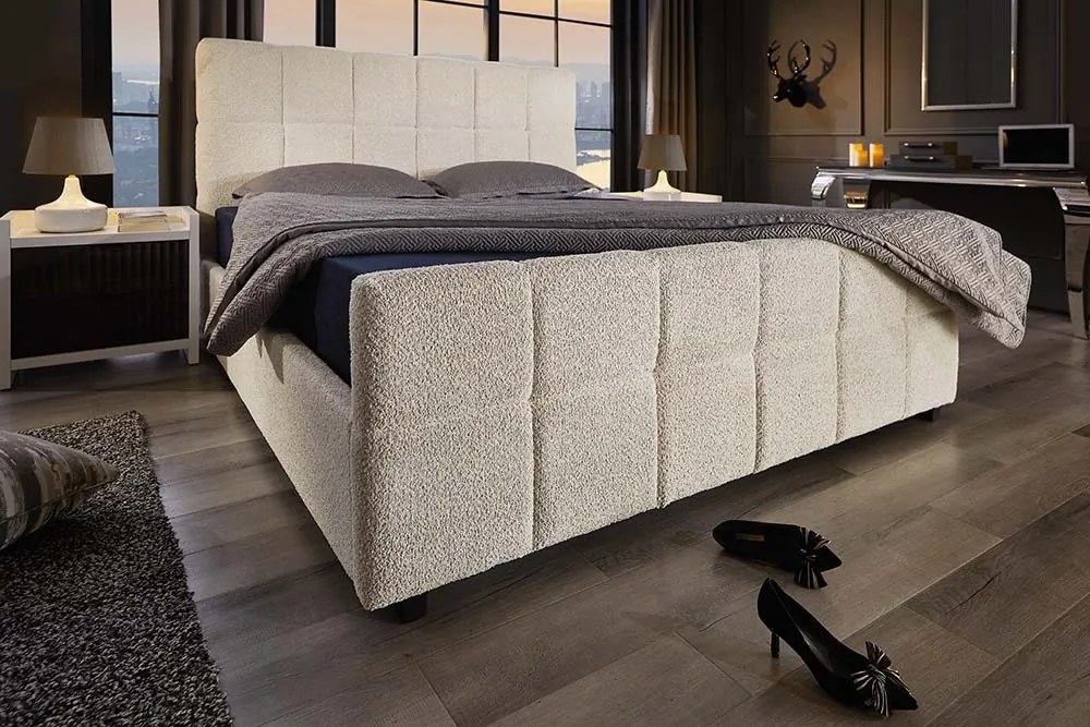 Designová postel Viola 180 x 200 cm krémová