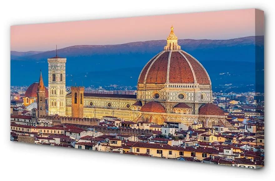 Obrazy na plátně Itálie katedrála panorama v noci 100x50 cm